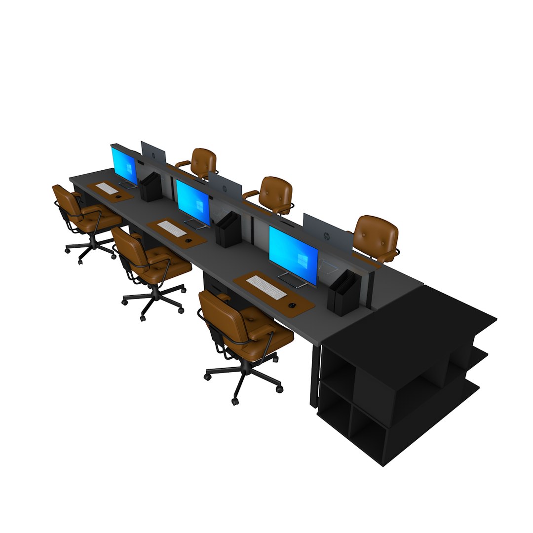 Office Workstations 3D Model - TurboSquid 1492666
