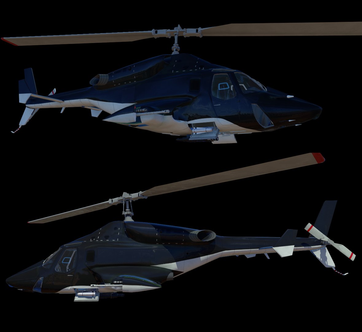 Airwolf Helicopter 3d Obj