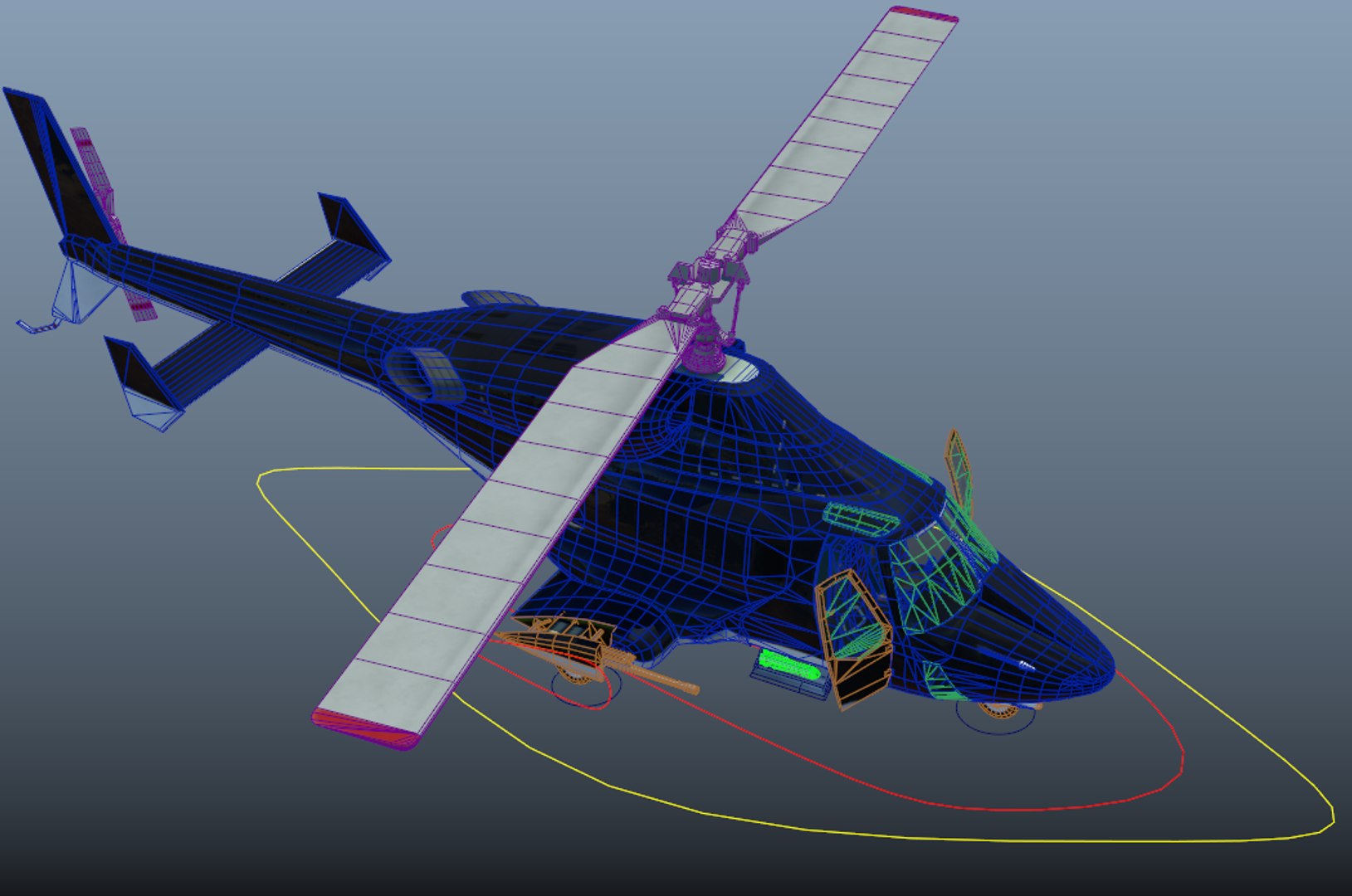 Airwolf Helicopter 3d Obj