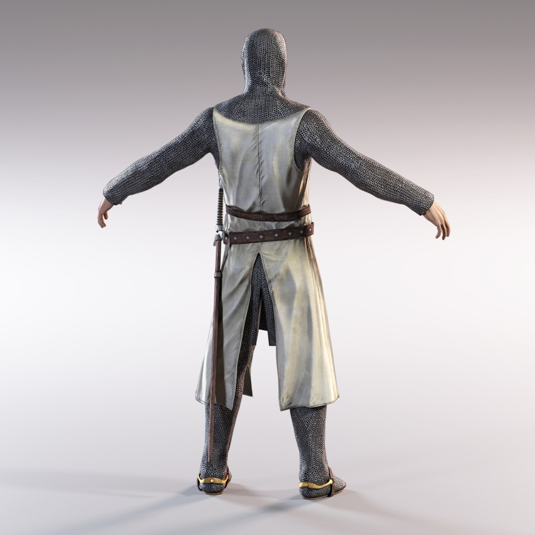 3d set medieval characters model