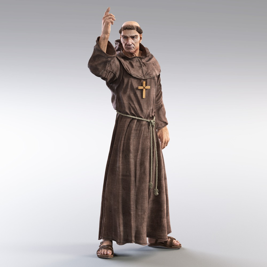 3d set medieval characters model