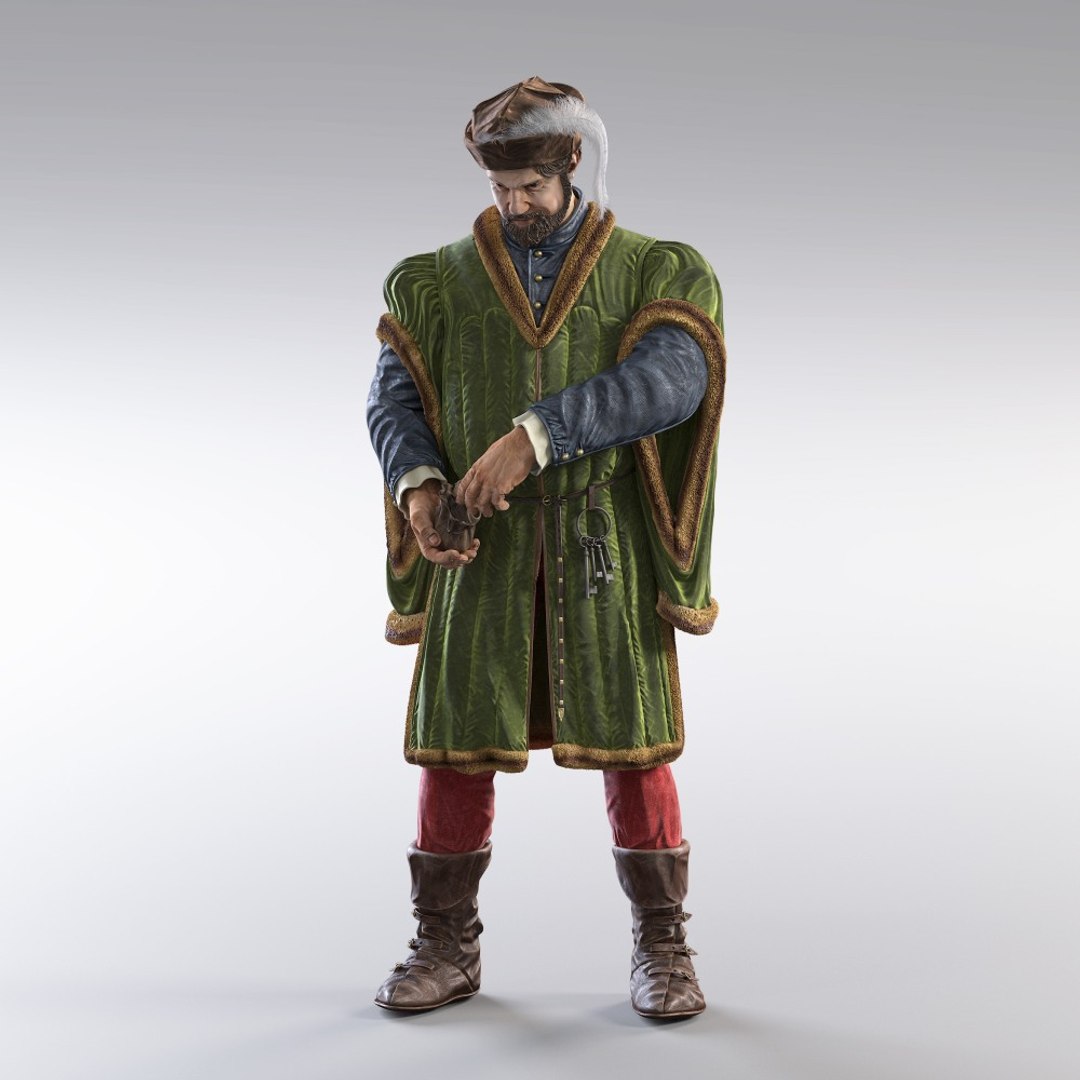 3d Set Medieval Characters Model