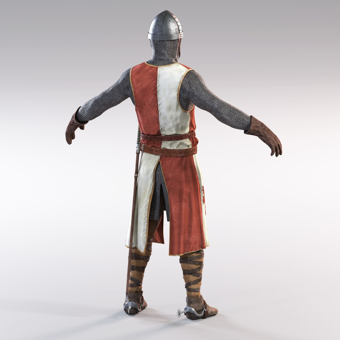 3d set medieval characters model
