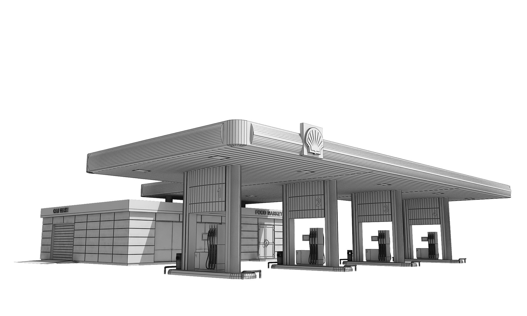 3D Petrol Station - TurboSquid 1468489