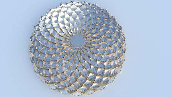 3d petaled flower dome glass