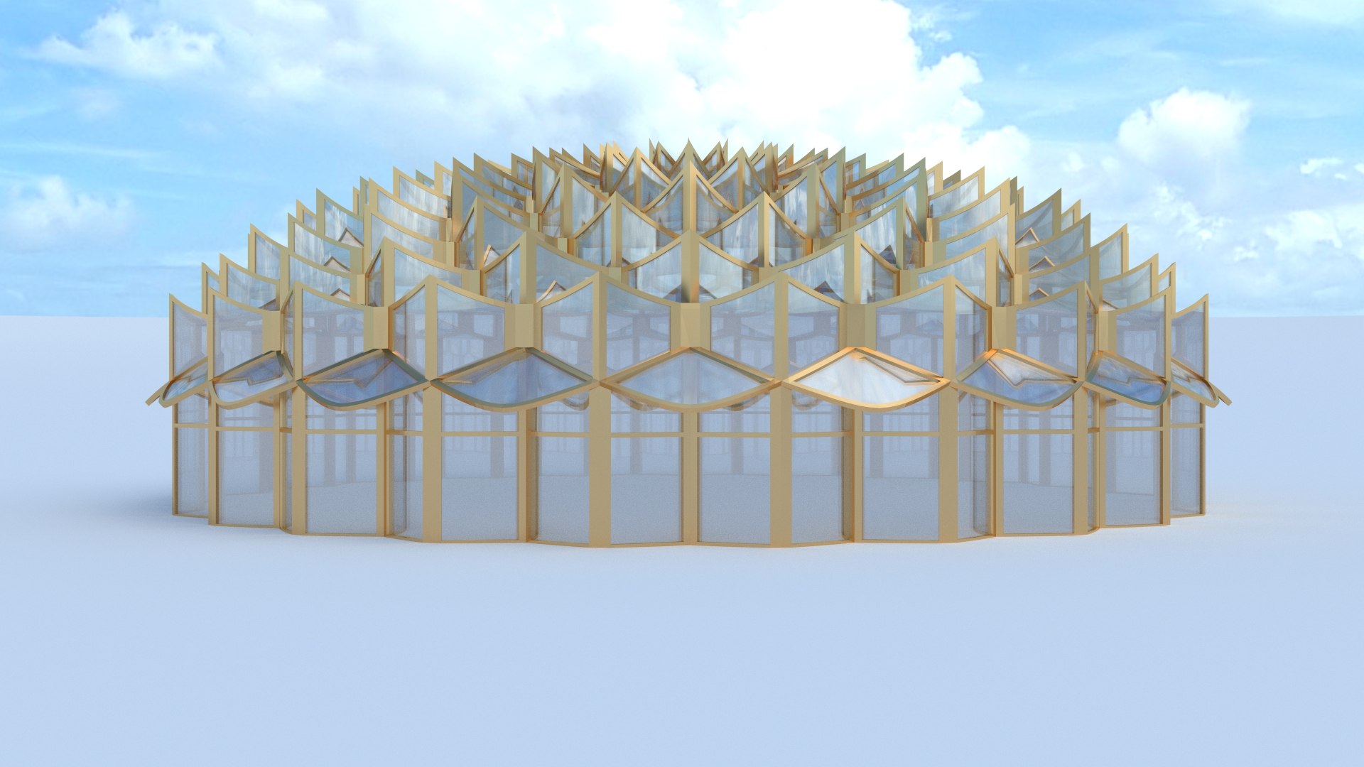 3d Petaled Flower Dome Glass