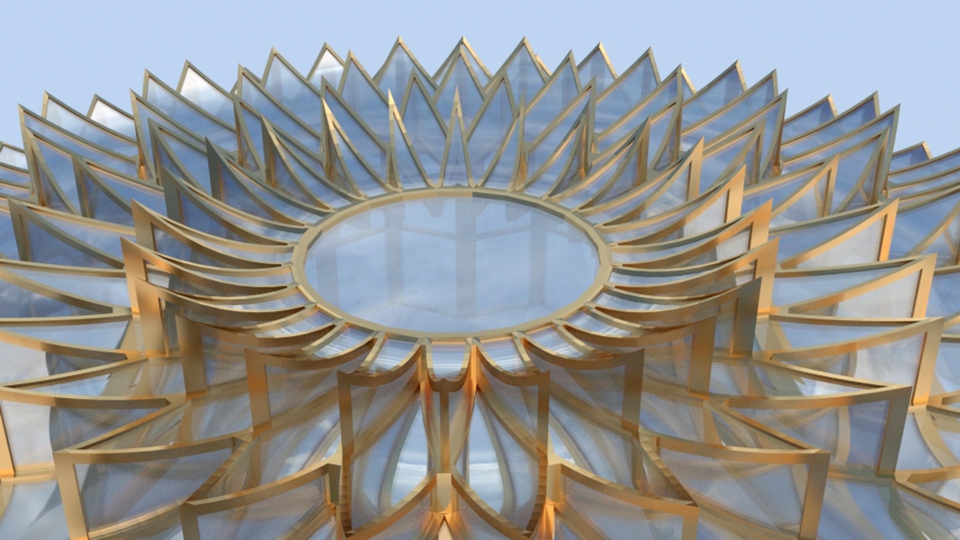 3d Petaled Flower Dome Glass
