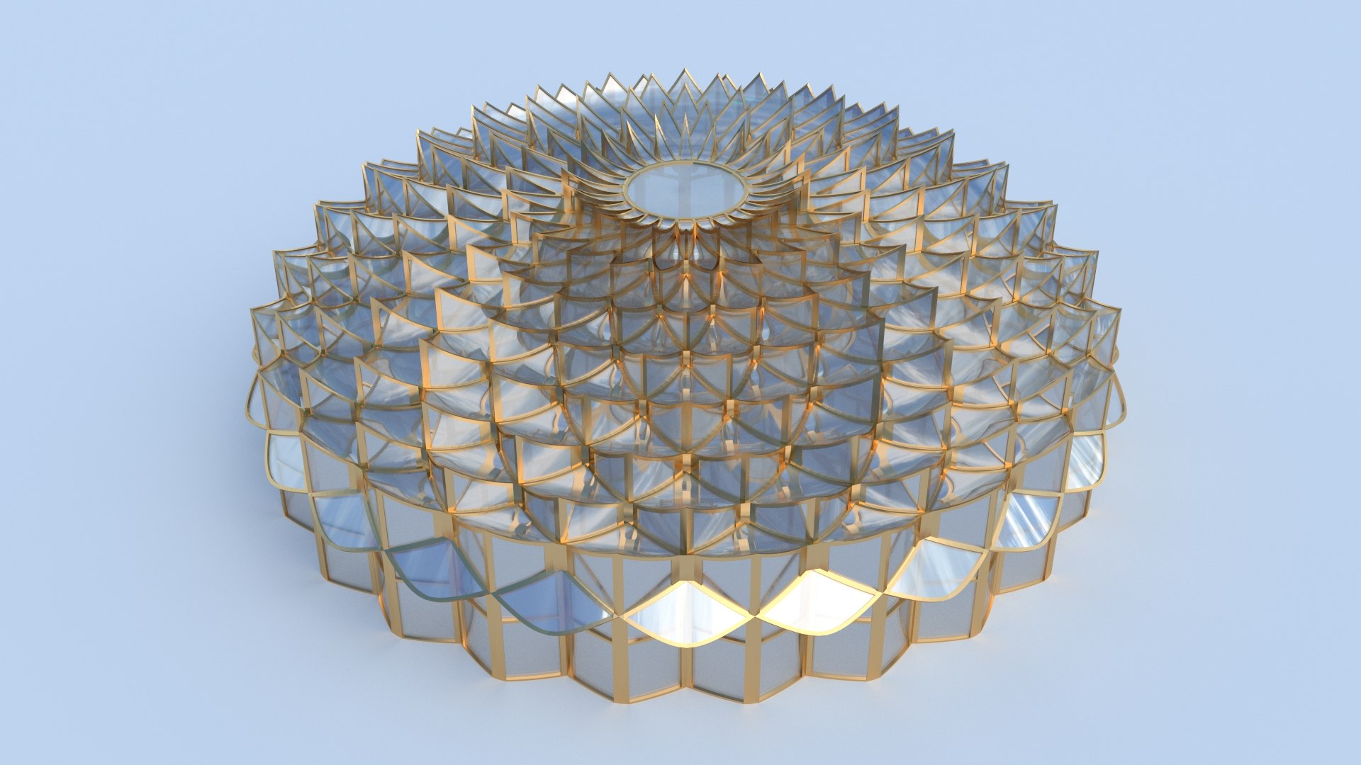 3d Petaled Flower Dome Glass