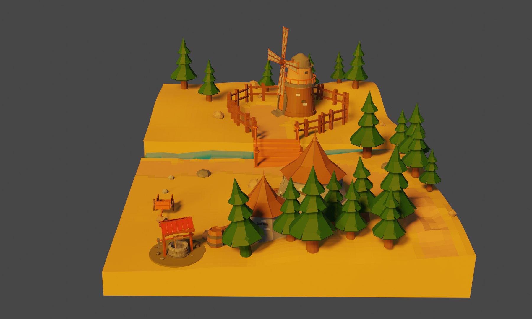 3D Countryside Model - TurboSquid 1804589