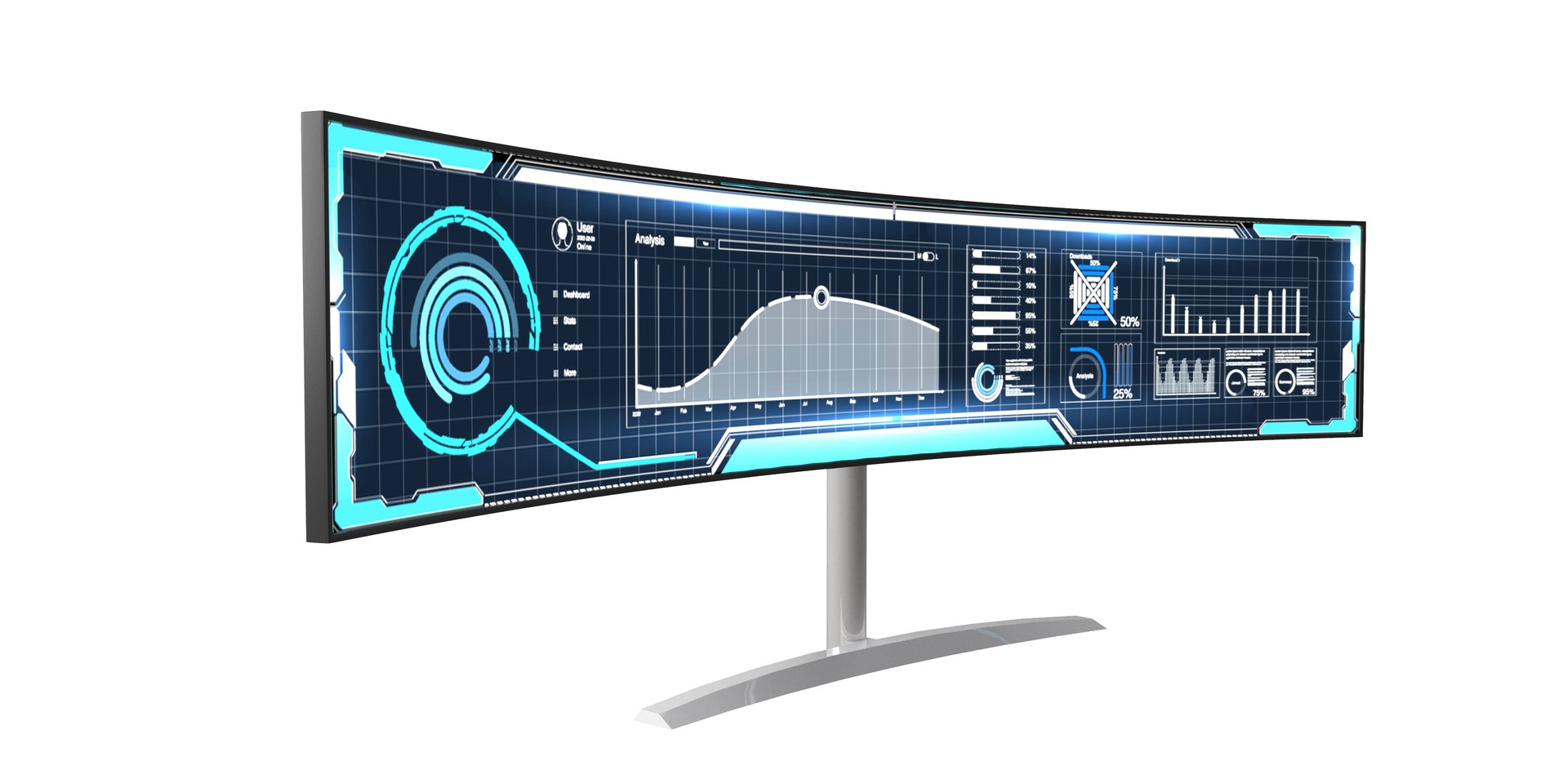 Sci-Fi Widescreen Monitor Var2 3D Model - TurboSquid 2362835