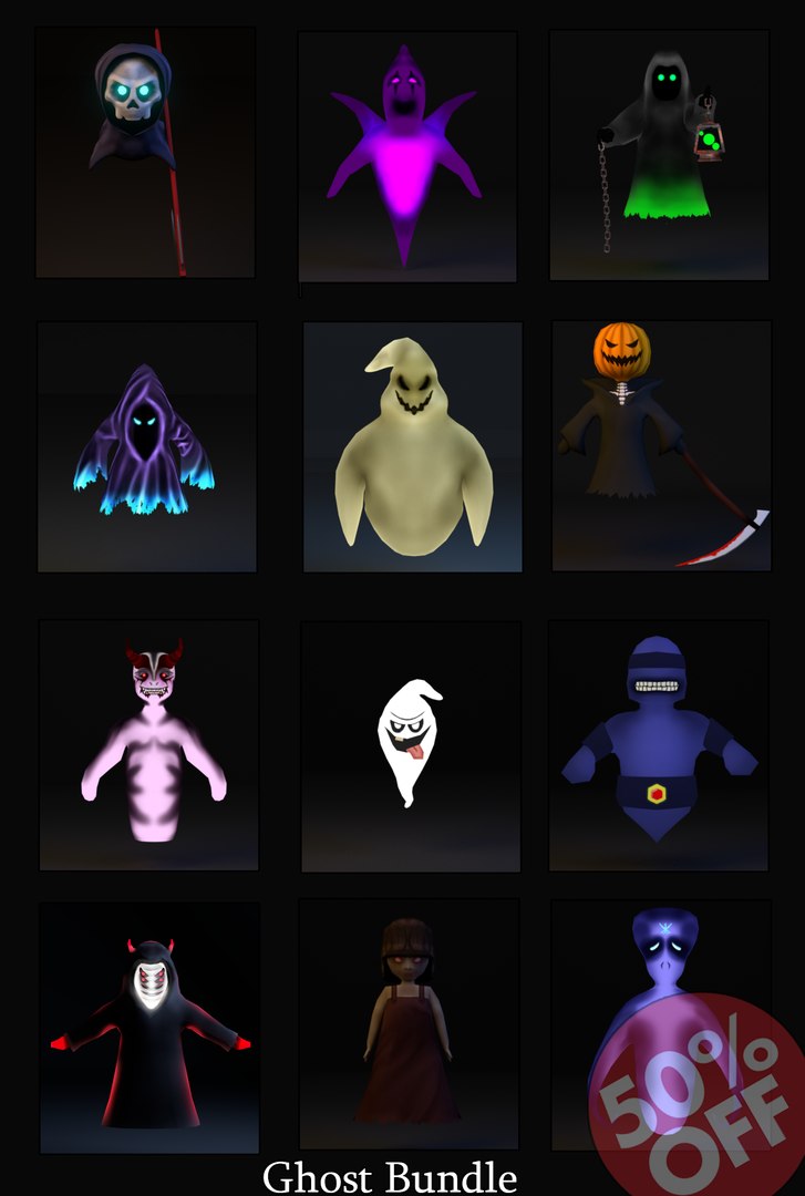 3d model of ghost 12 items