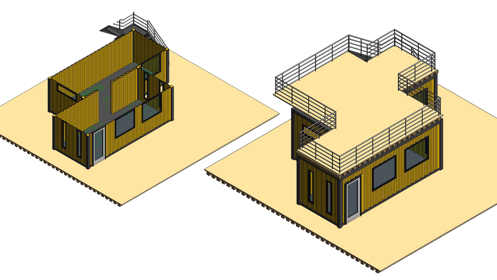 Double Container Studio 3D model - TurboSquid 2060728