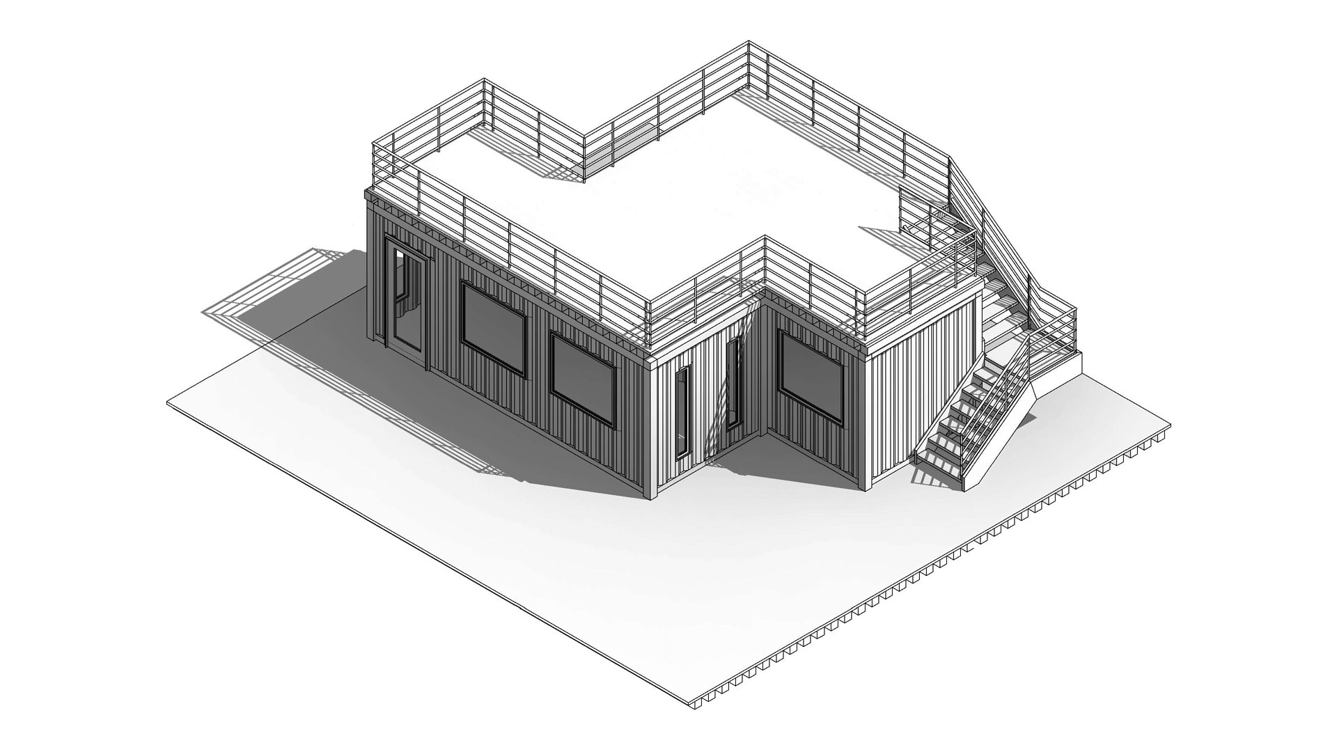 Double Container Studio 3D model - TurboSquid 2060728