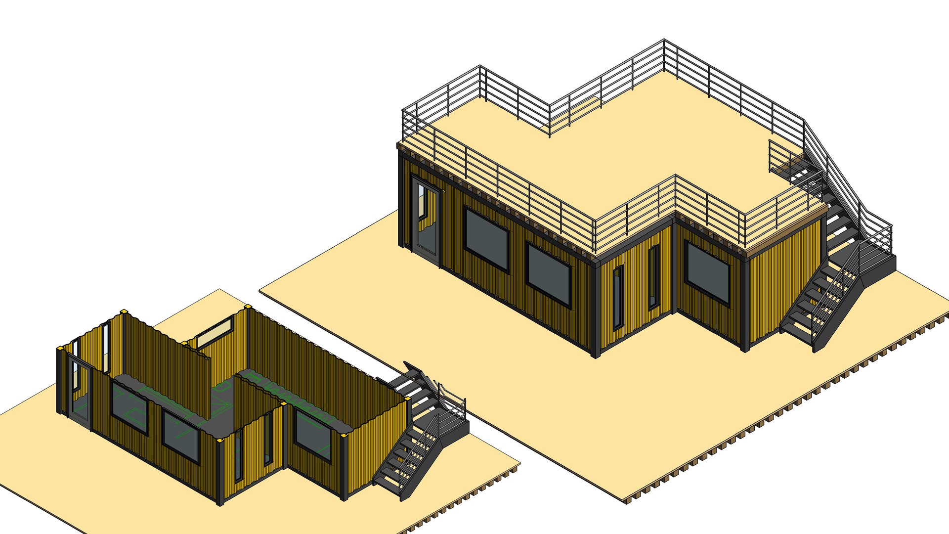 Double Container Studio 3D model - TurboSquid 2060728