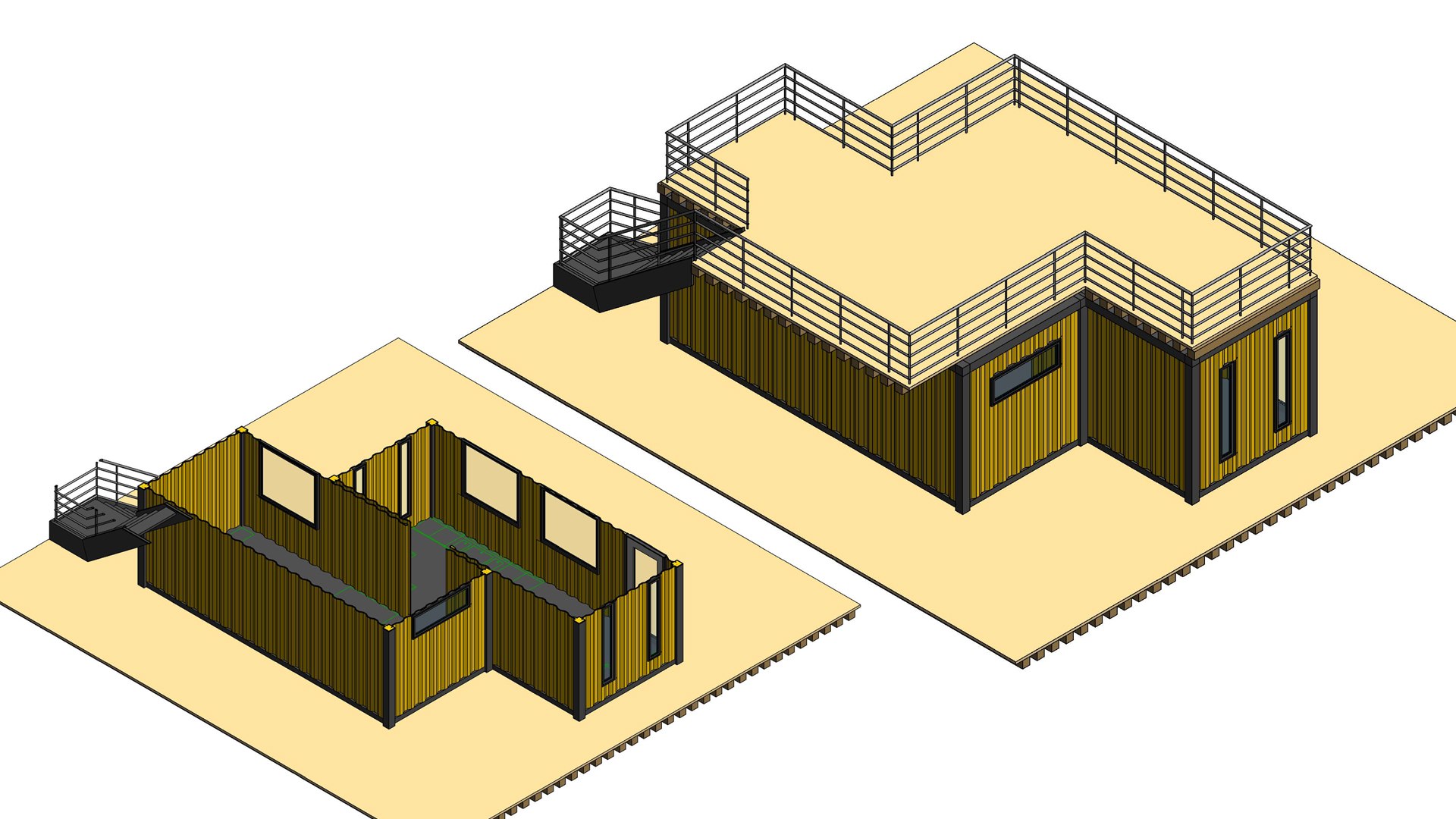 Double Container Studio 3D model - TurboSquid 2060728
