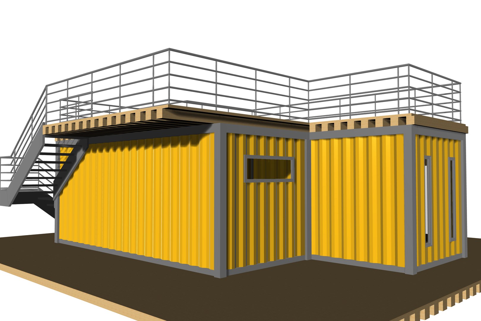 Double Container Studio 3D model - TurboSquid 2060728