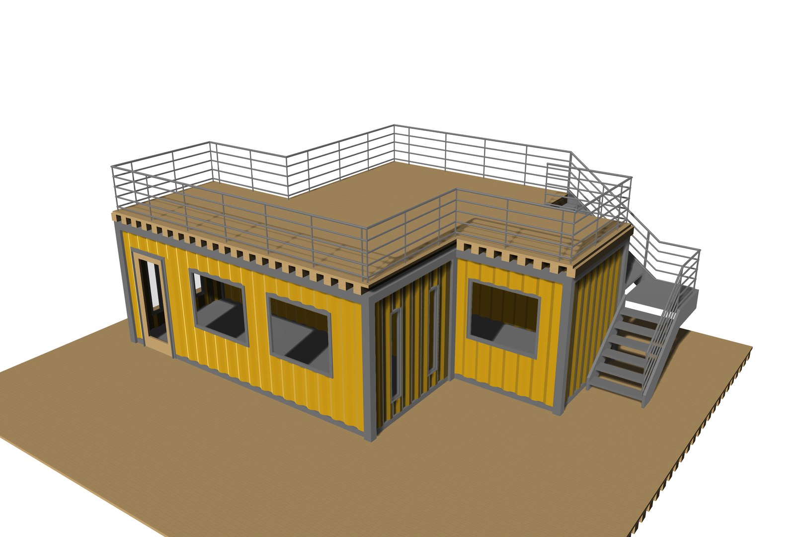 Double Container Studio 3D model - TurboSquid 2060728
