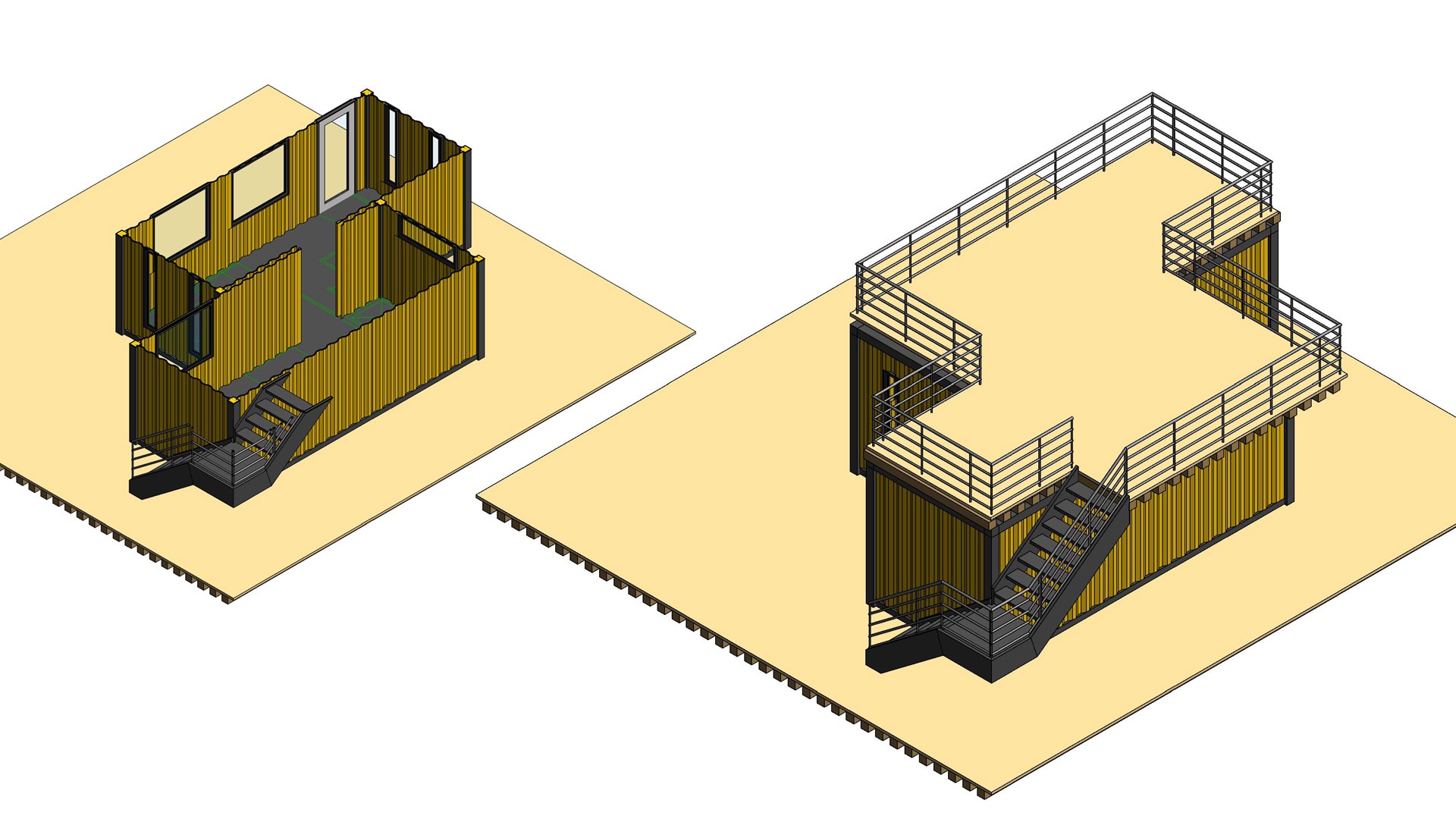 Double Container Studio 3D model - TurboSquid 2060728