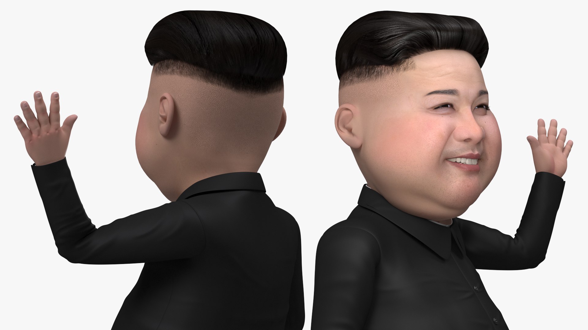 Cartoon Kim Jong Un on Missiles 3D model - TurboSquid 1821252