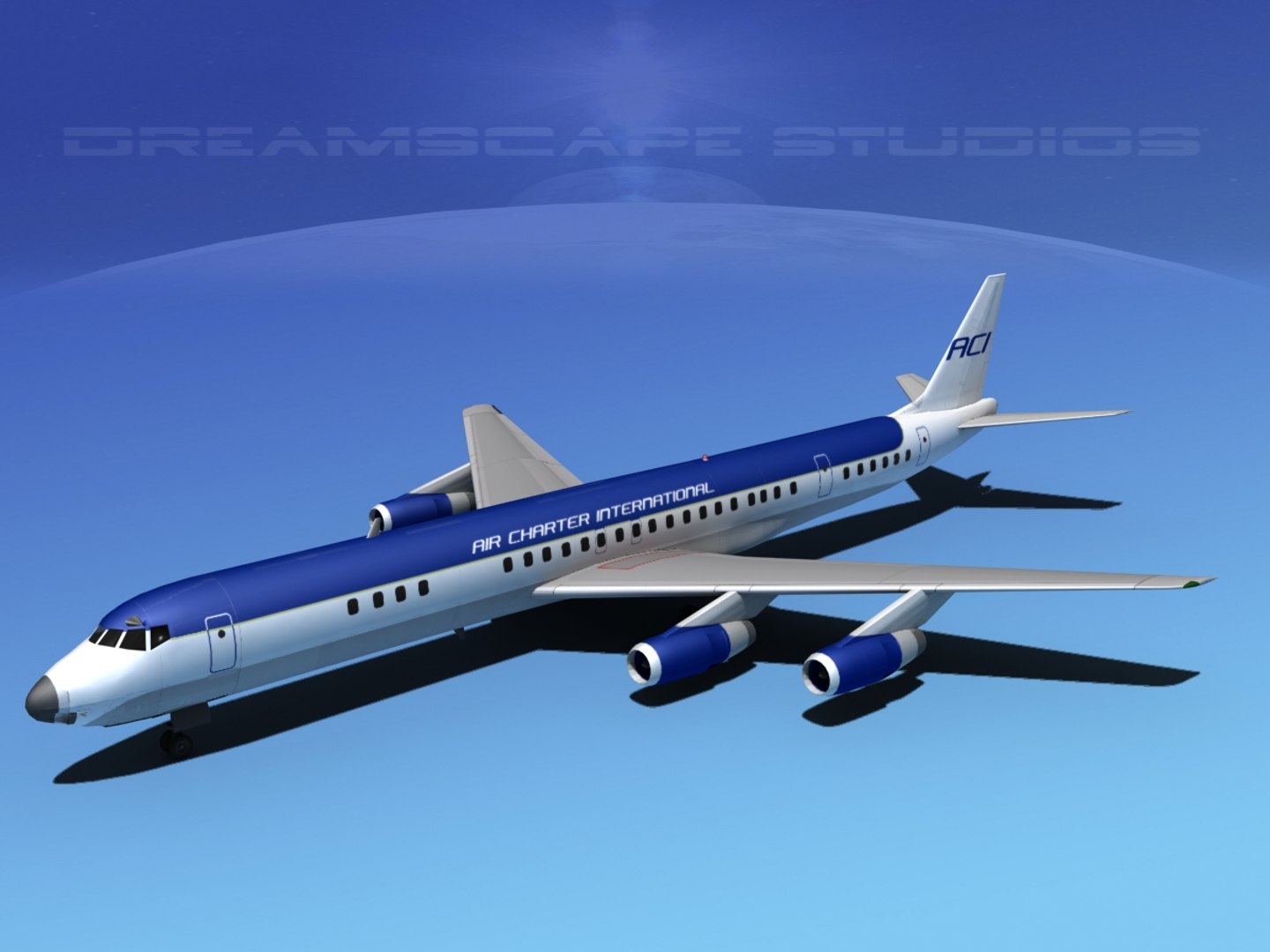 douglas dc-8 3d model