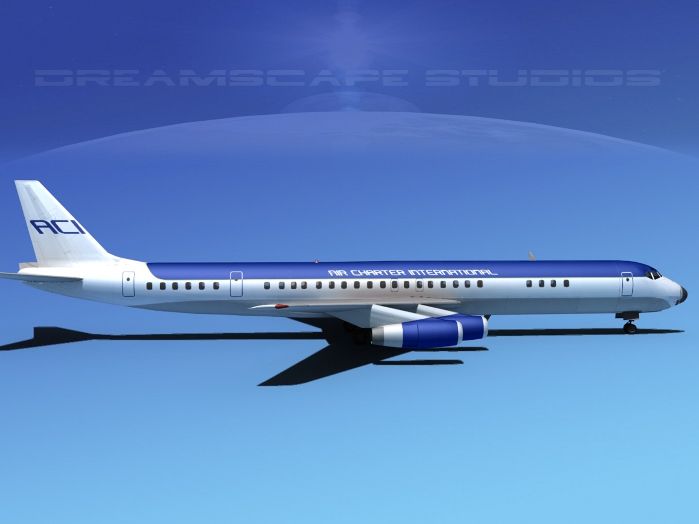 douglas dc-8 3d model