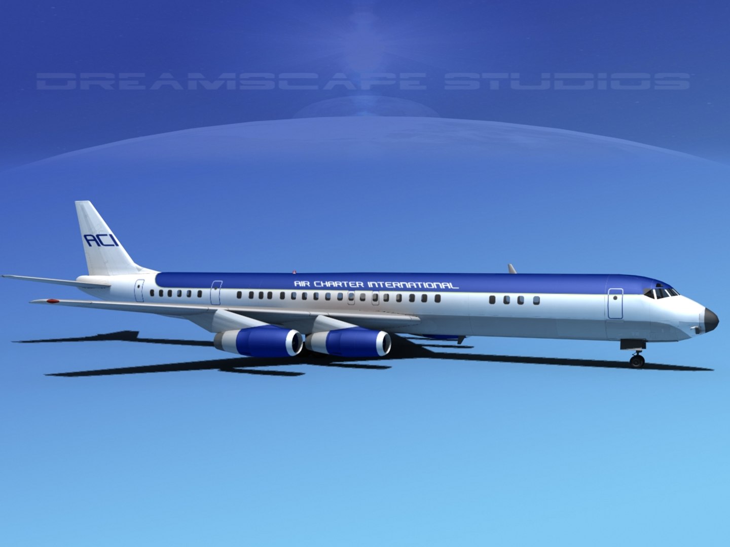 douglas dc-8 3d model