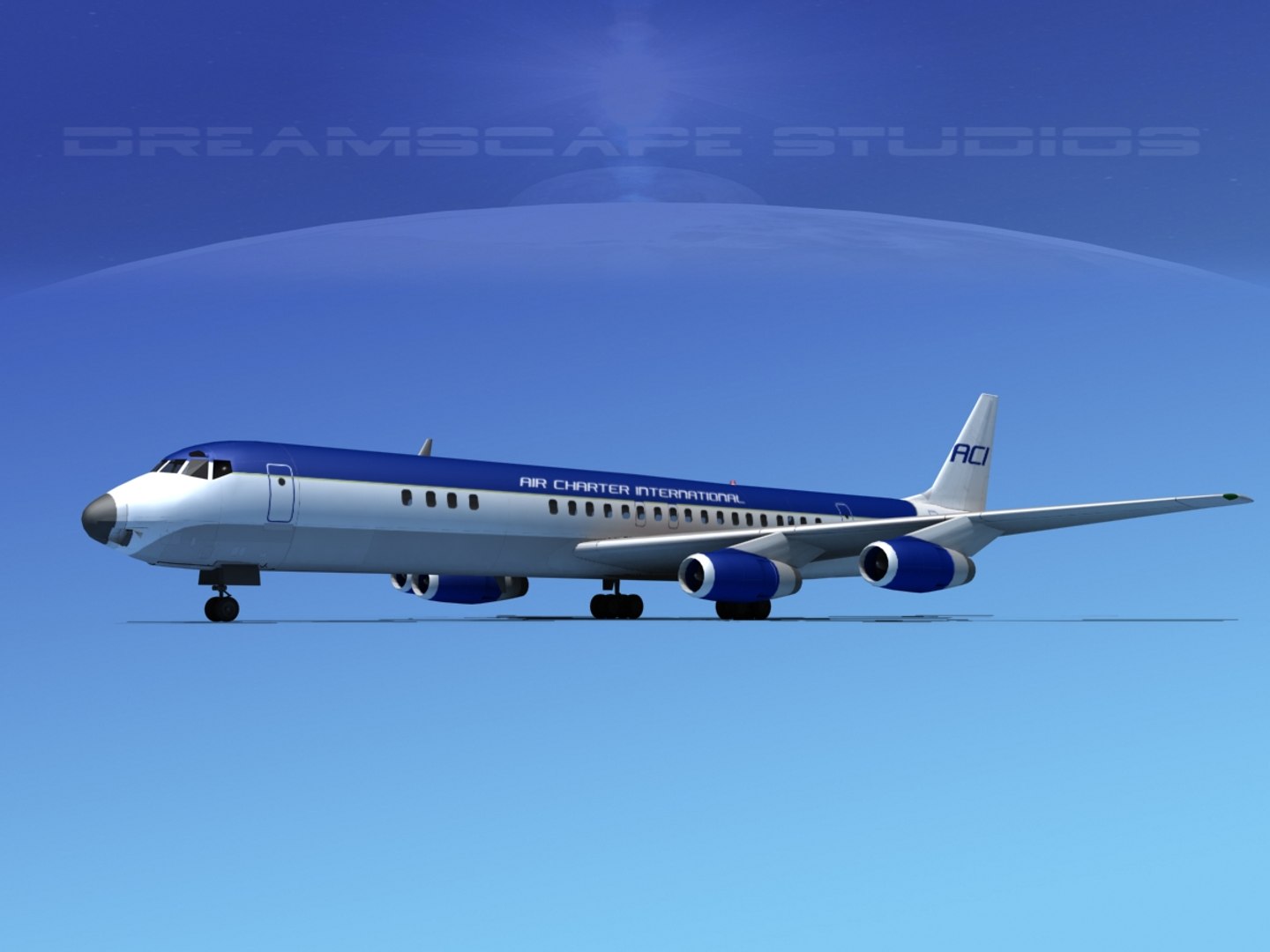 douglas dc-8 3d model