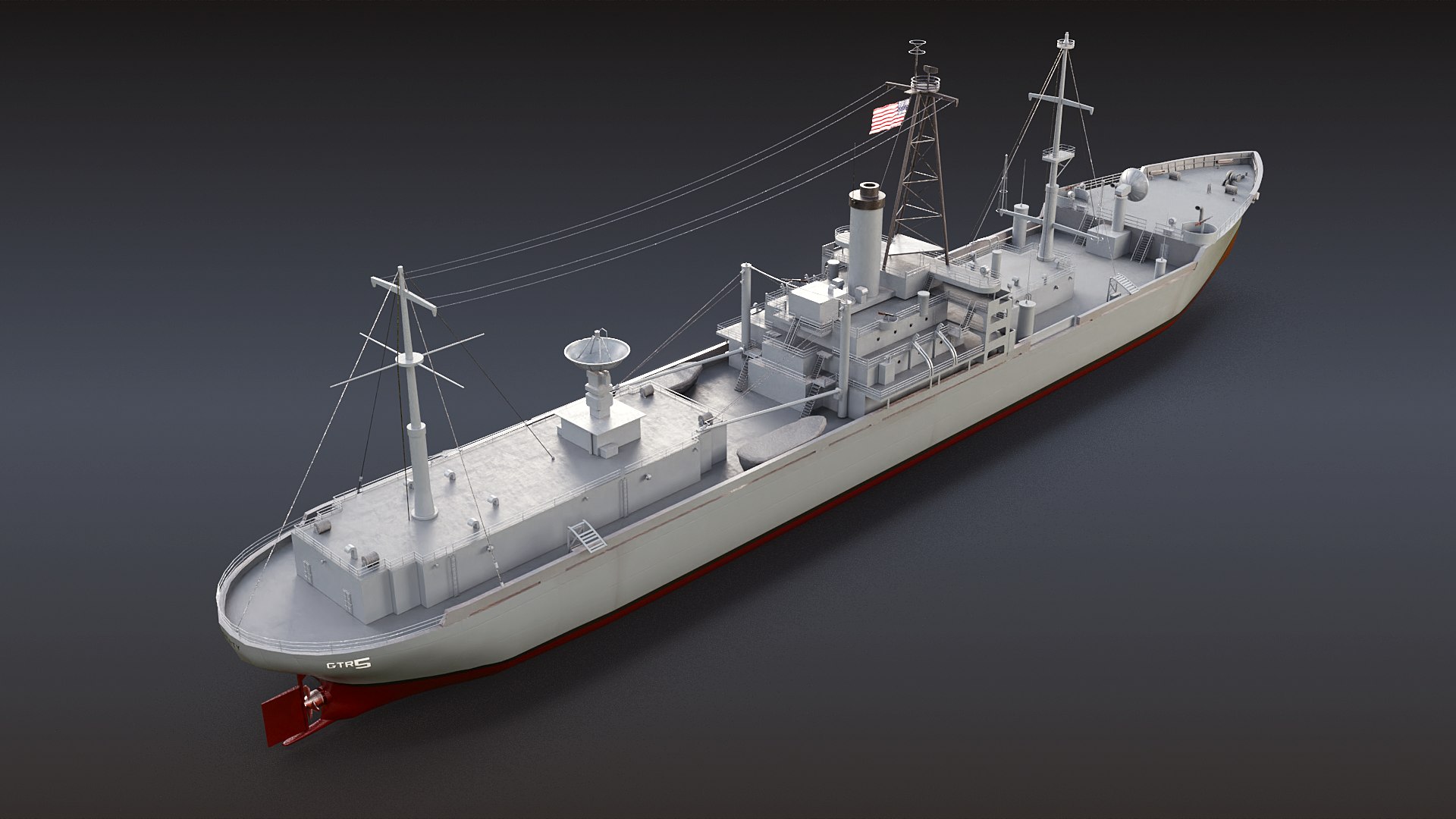 AGTR-5 USS Liberty Model - TurboSquid 2135661