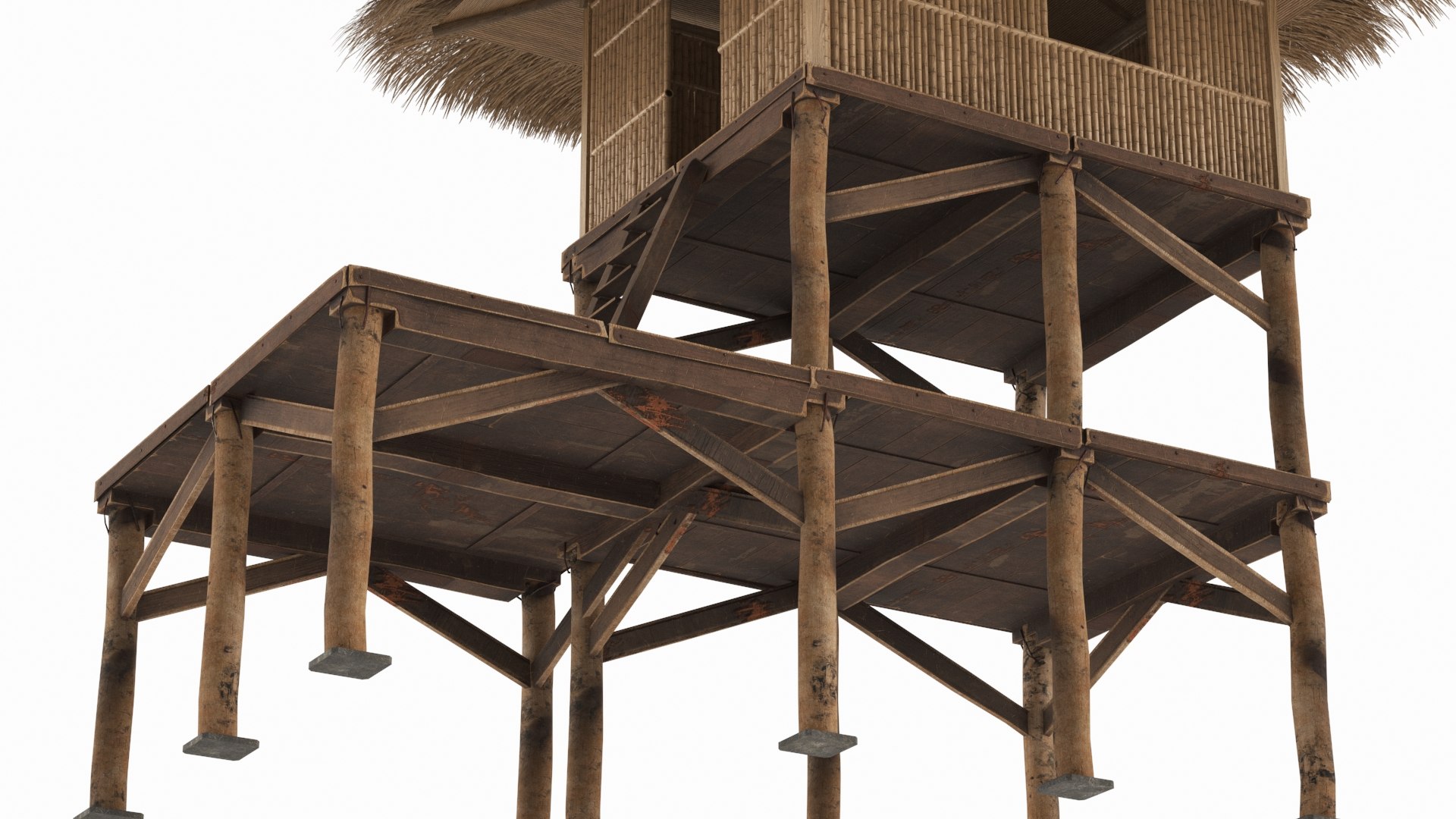 Overwater Bamboo Hut With Thatched Roof 3D Model - TurboSquid 2468789