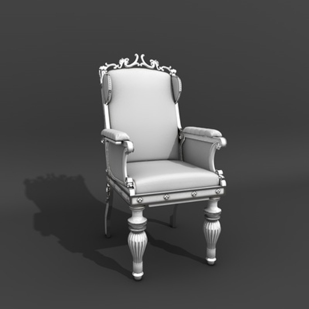 baroque chair - 3d model