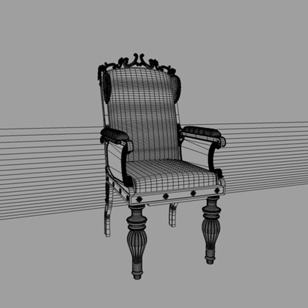 baroque chair - 3d model