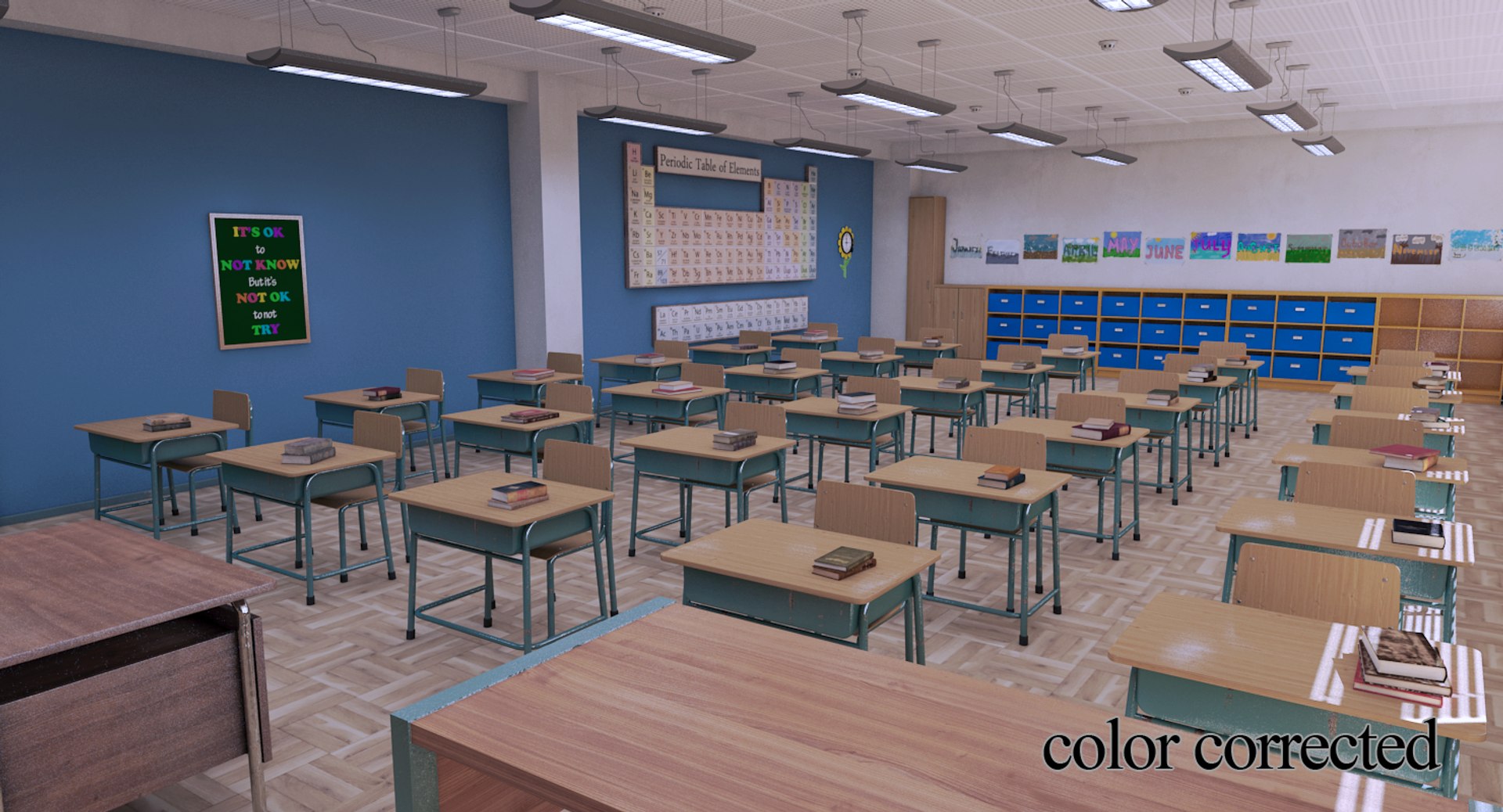 3D classroom library - TurboSquid 1396559