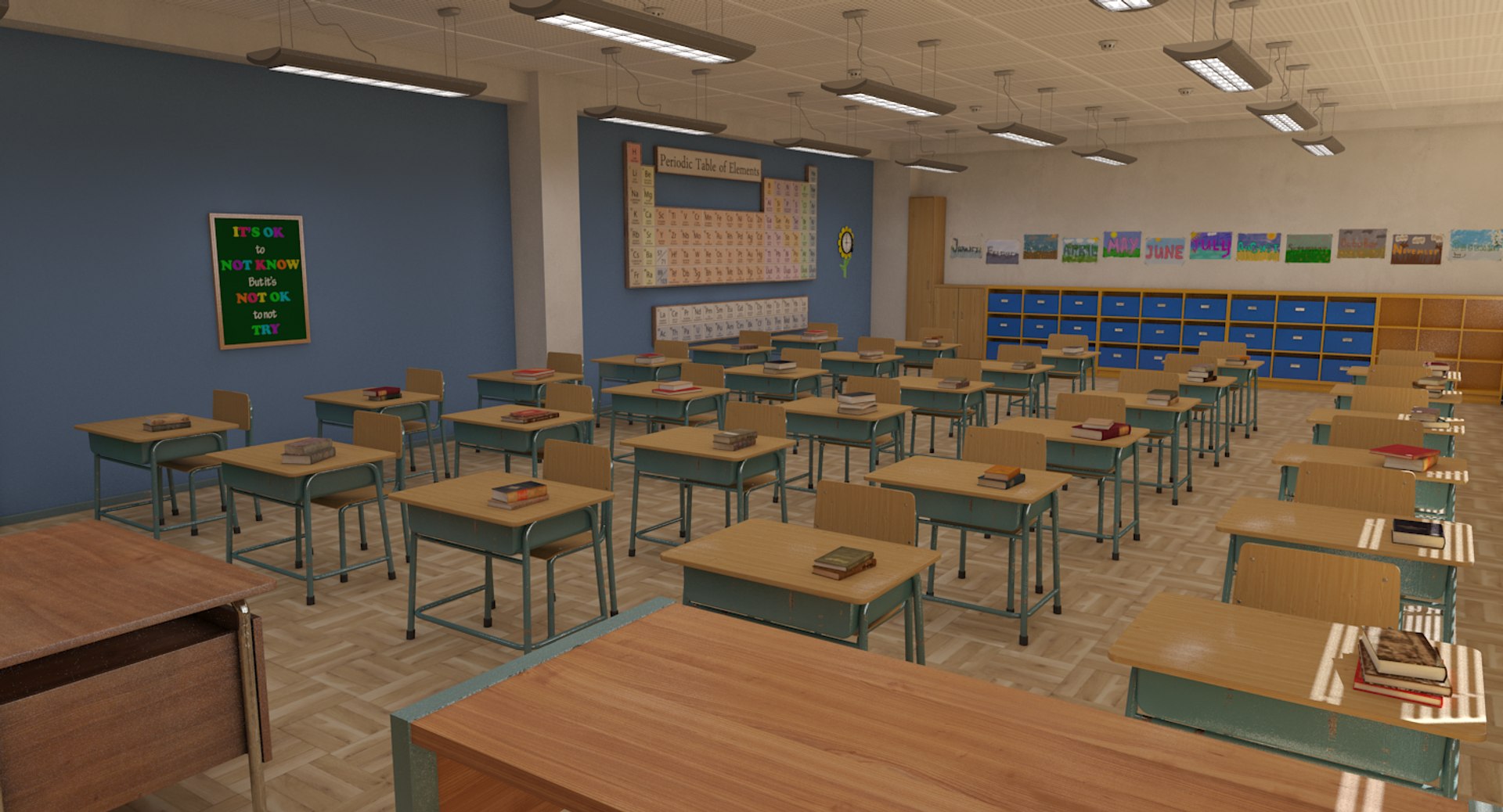 3D classroom library - TurboSquid 1396559