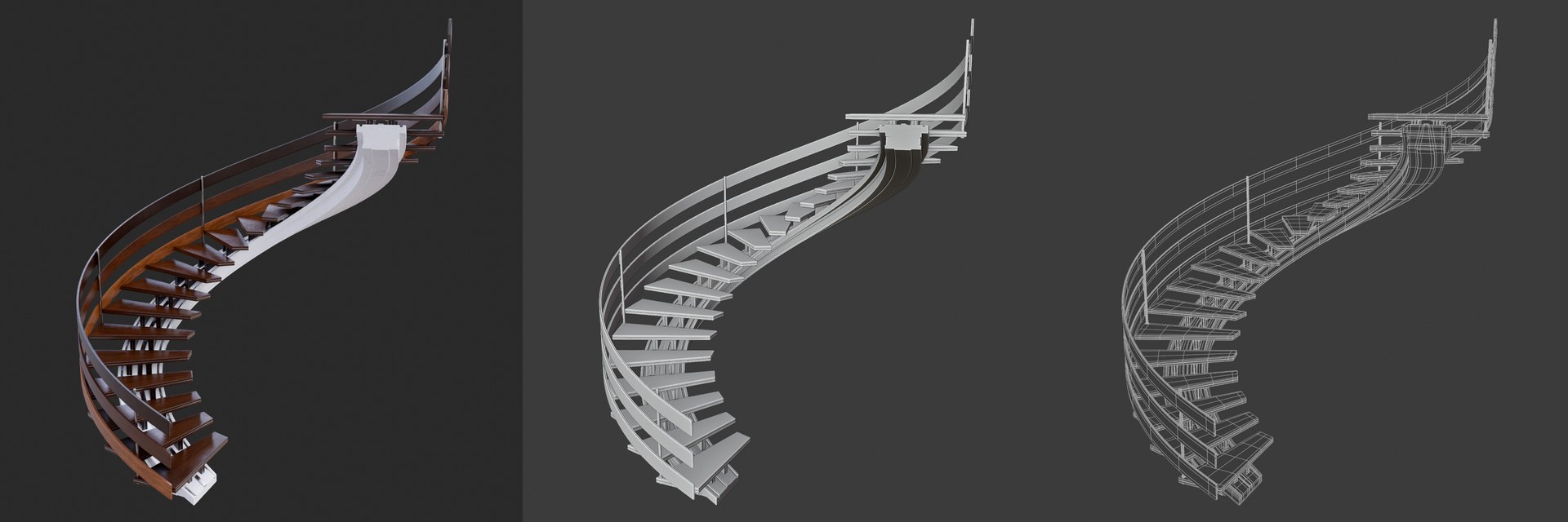 3D Model Spiral Stairs Asset Pack - TurboSquid 1710181