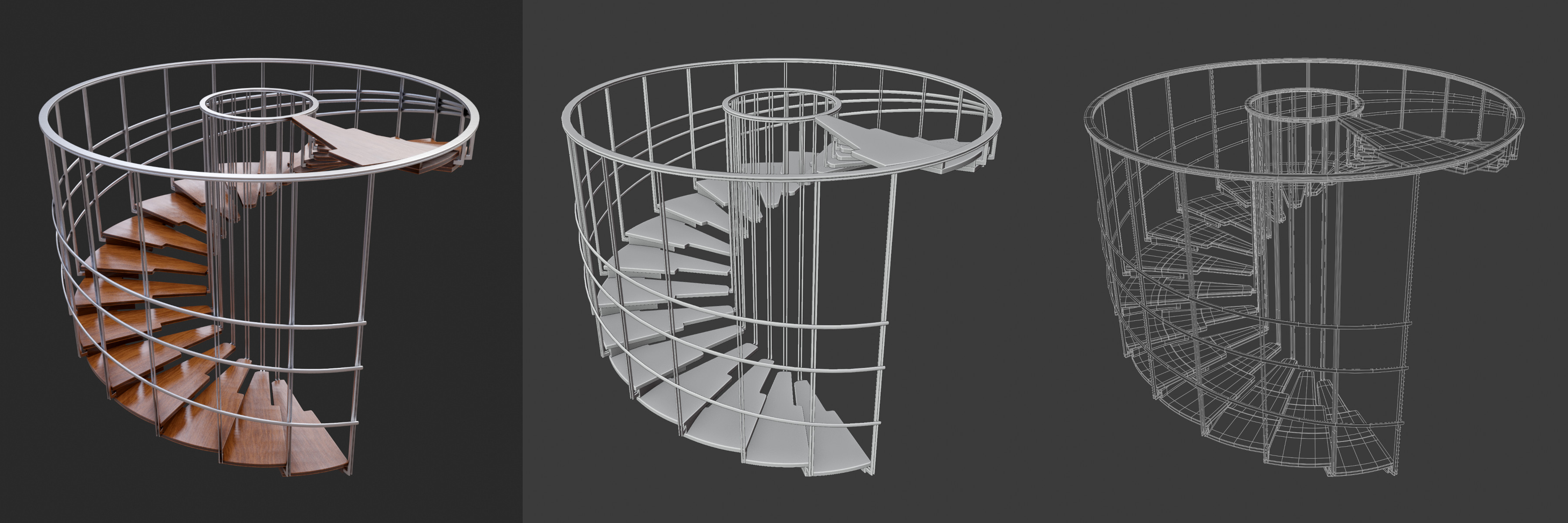 3D model spiral stairs asset pack - TurboSquid 1710181