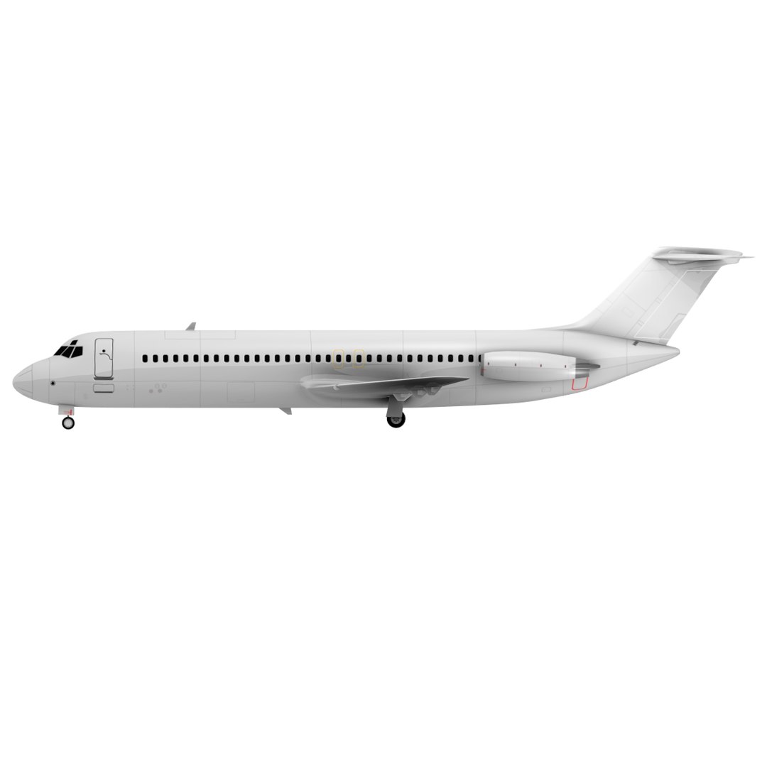 Low-poly Douglas Dc-9 3ds
