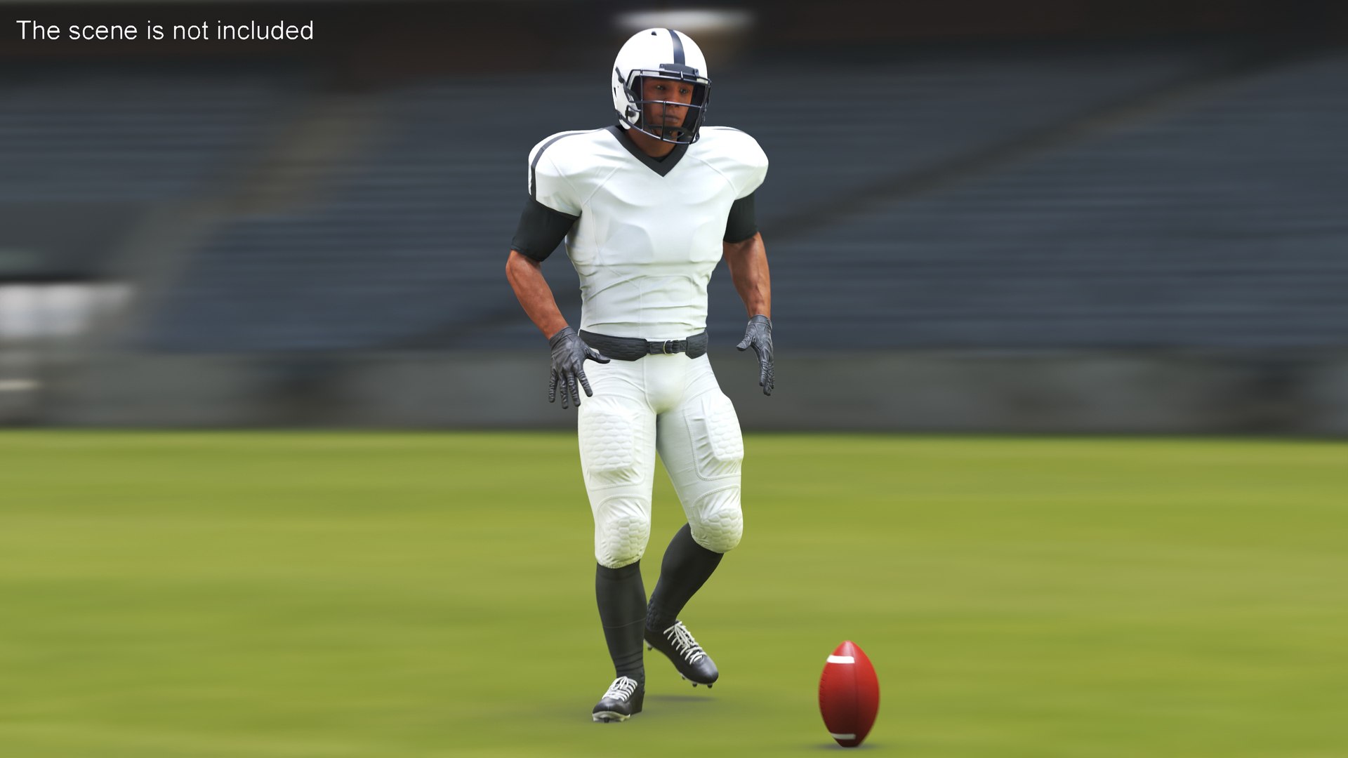 White Uniform Black Man Football Player Rigged 3D Model - TurboSquid ...