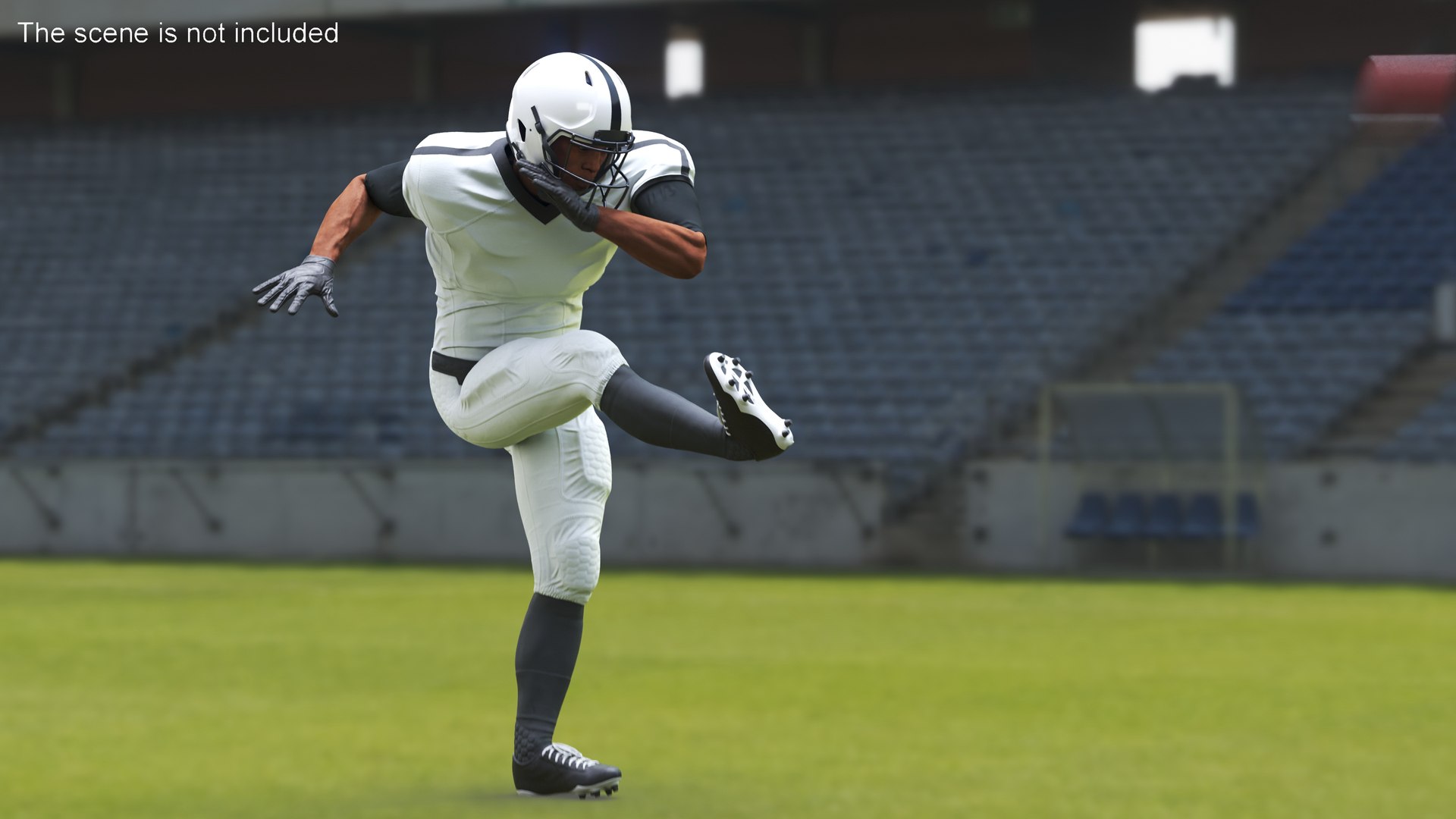White Uniform Black Man Football Player Rigged 3D Model - TurboSquid ...