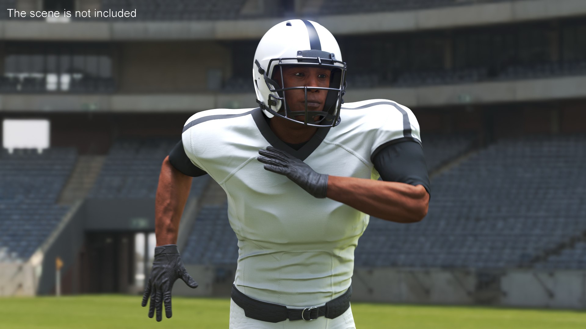 White Uniform Black Man Football Player Rigged 3D Model - TurboSquid ...