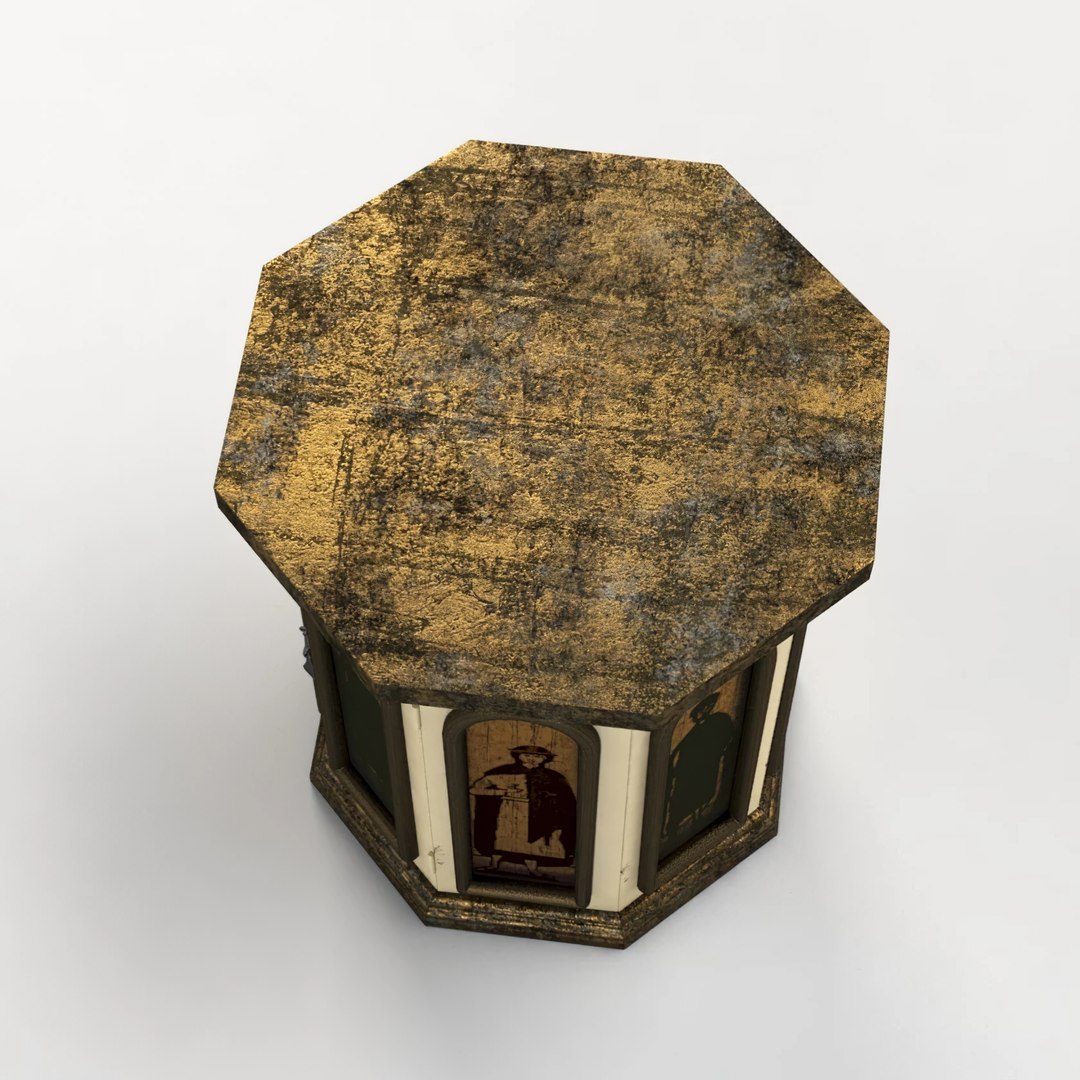 3D Octagon Drum Side Table Cabinet model - TurboSquid 1954582