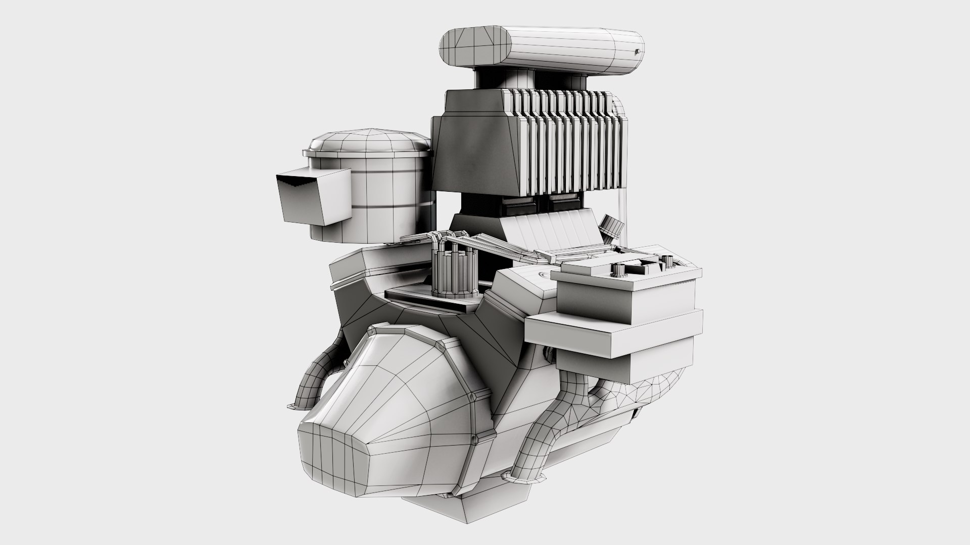 Vintage Car Engine V8 Turbocharged Vehicle Part Da1 3D Model ...