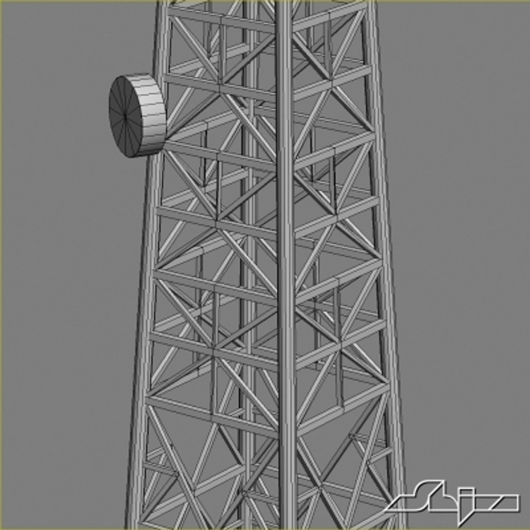 Communication Tower Antenna 3d Model