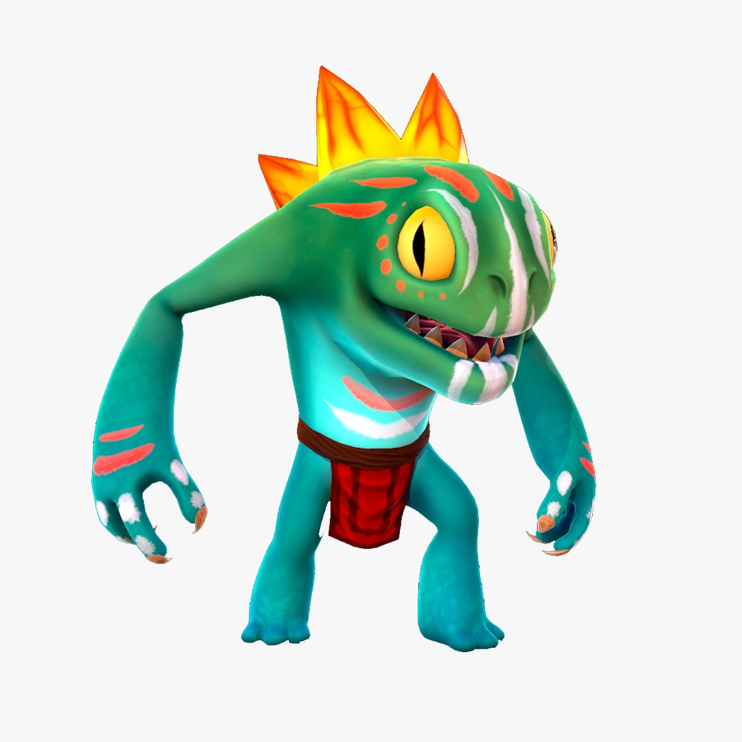 3D Lizzard Warrior - TurboSquid 1837387