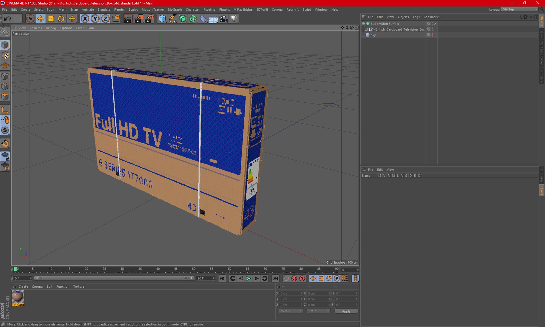 43 Inch Cardboard Television Box Model - TurboSquid 2121877