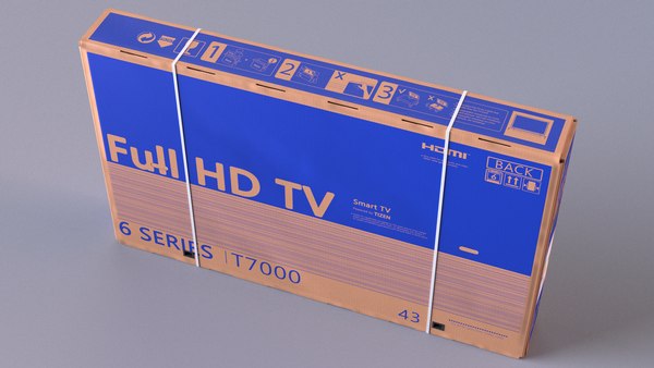 modelo 3d Caja de televisión de cartón de 43 pulgadas - TurboSquid 2121877