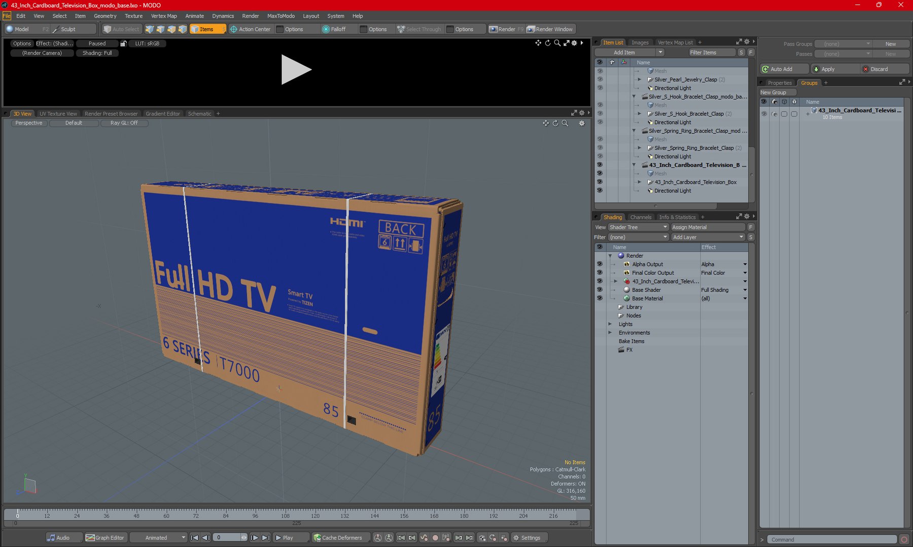 43 Inch Cardboard Television Box Model - TurboSquid 2121877
