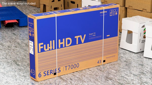 modelo 3d Caja de televisión de cartón de 43 pulgadas - TurboSquid 2121877