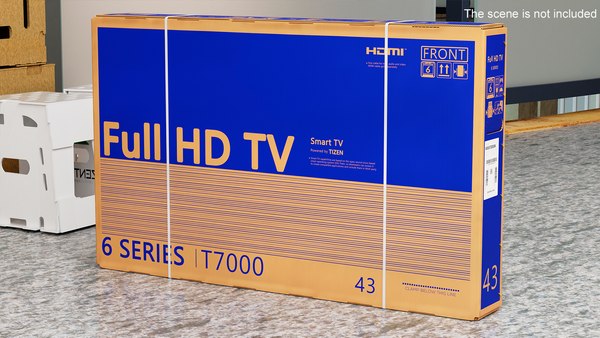 modelo 3d Caja de televisión de cartón de 43 pulgadas - TurboSquid 2121877