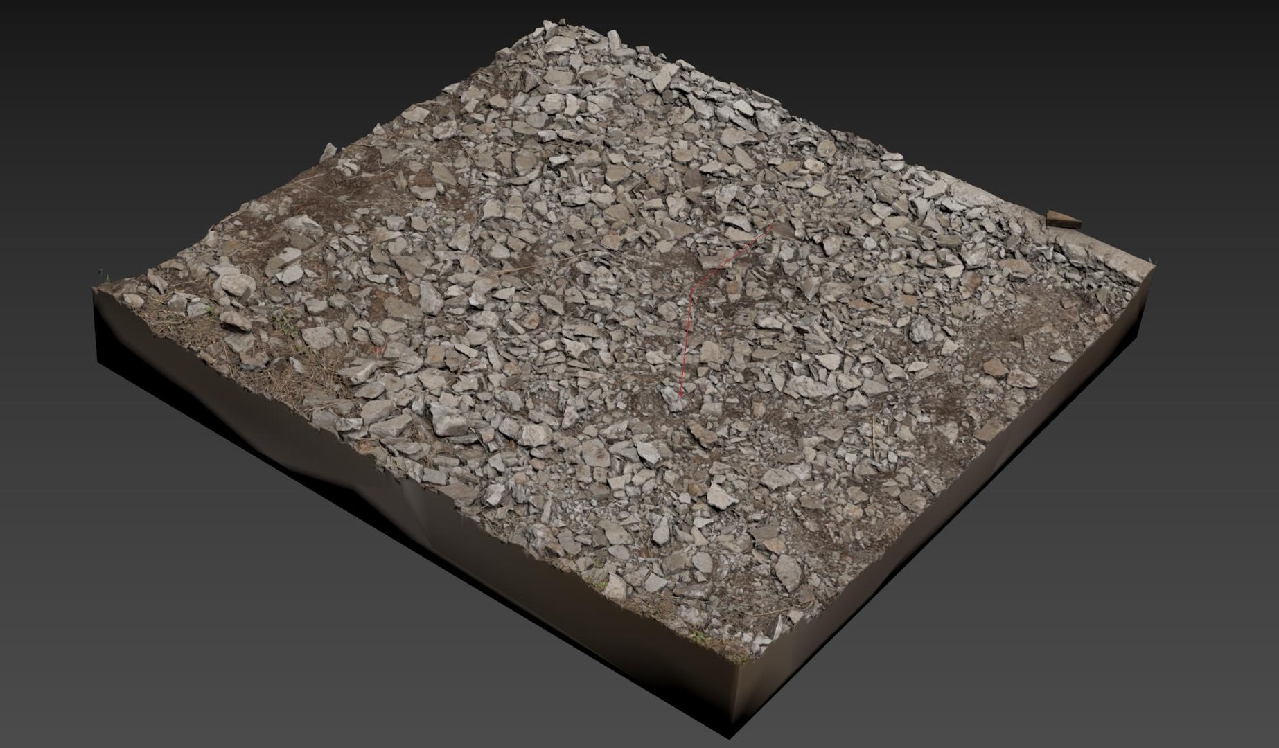 3D A Surface Made Of Concrete Fragments - TurboSquid 1914948