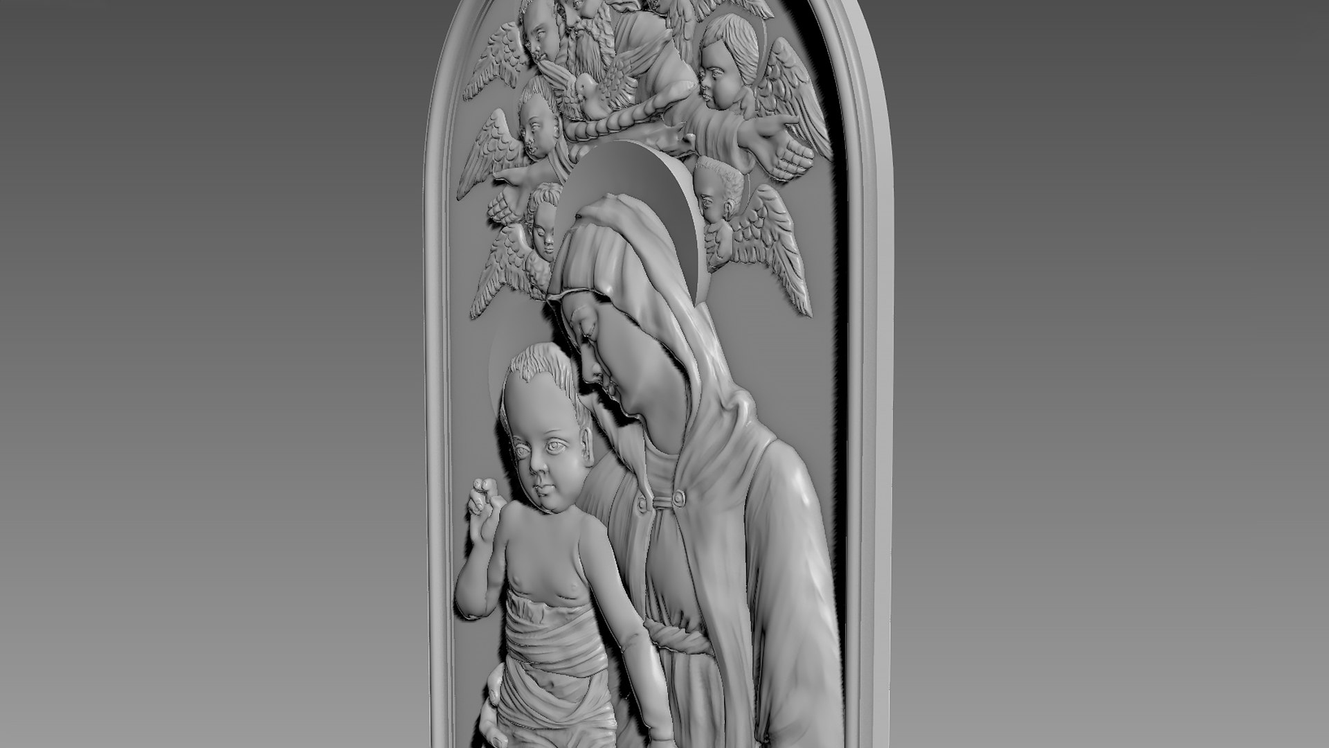 3D Virgin And Child Bas-relief Model - TurboSquid 2116253